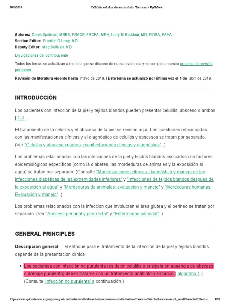 Cellulitis and Skin Abscess in Adults - Treatment | PDF ...