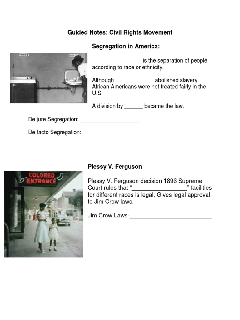 Guided Notes | PDF | Jim Crow Laws | Martin Luther King Jr.