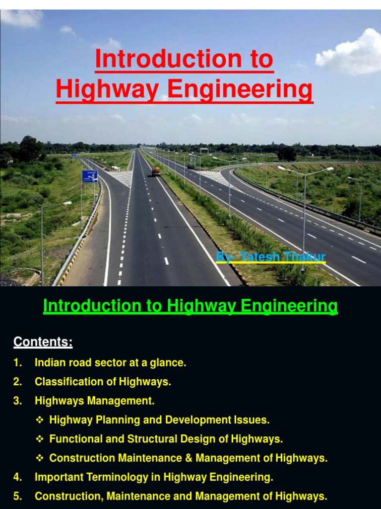 Introduction To Highway Engineer I G | PDF | Road | Highway