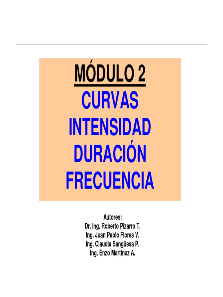 Curvas Idf | PDF | Precipitación | Lluvia
