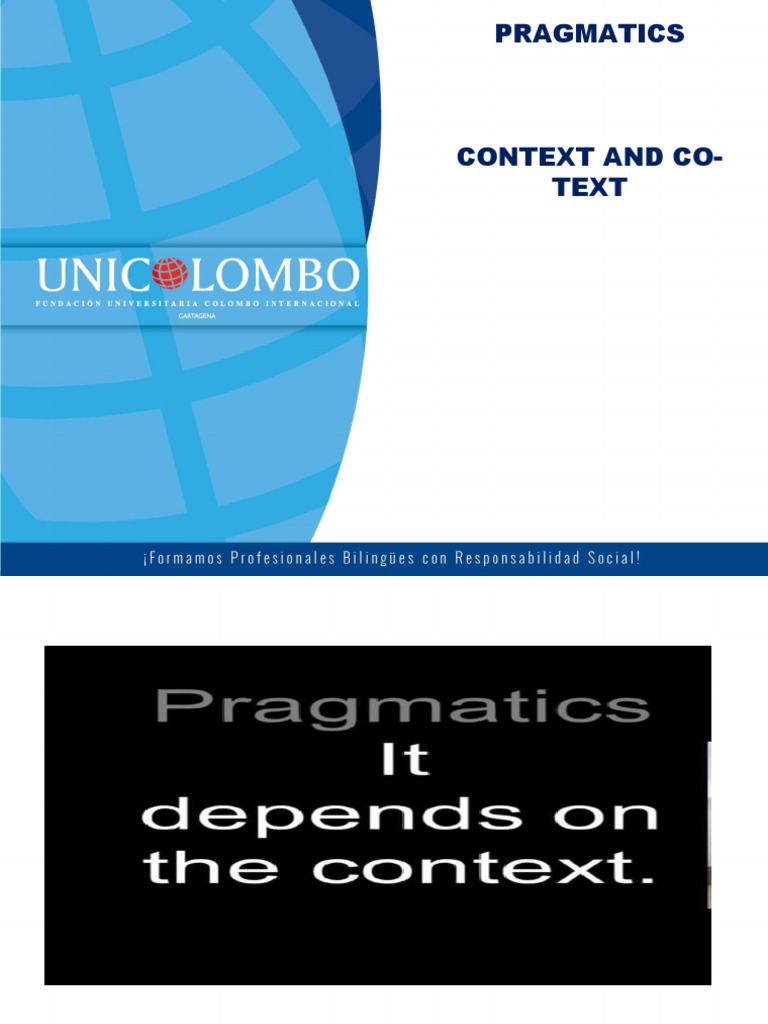 Context and Co-Text in Pragmatics | PDF