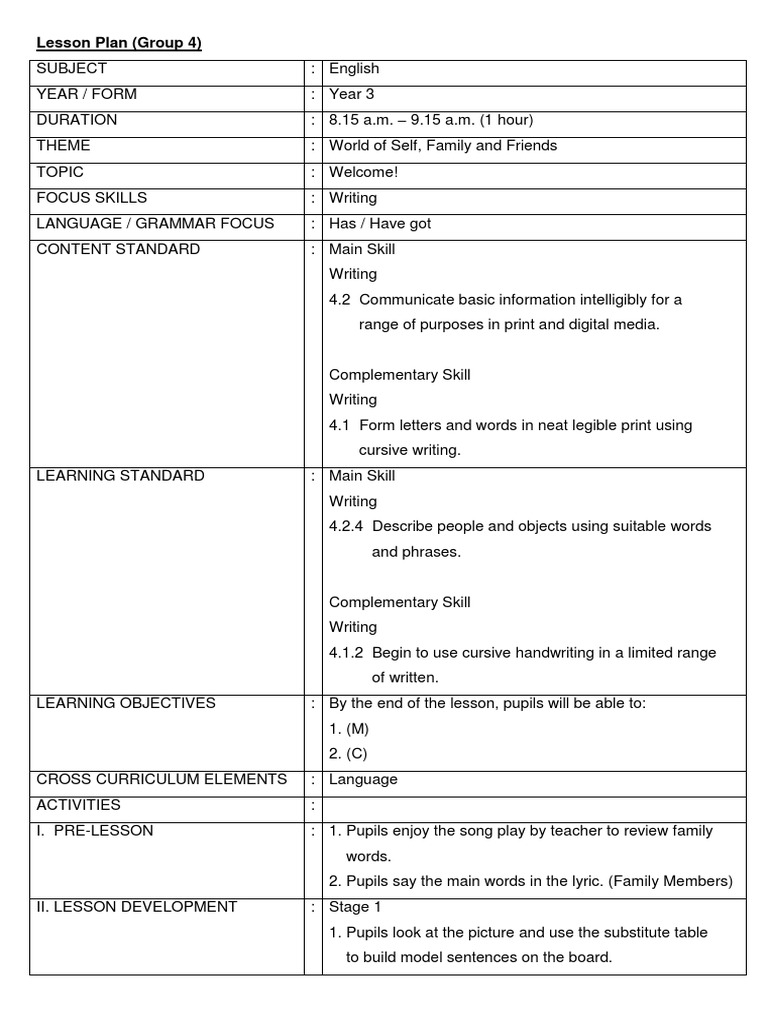 Lesson Plan Writing | PDF | Lesson Plan | Writing