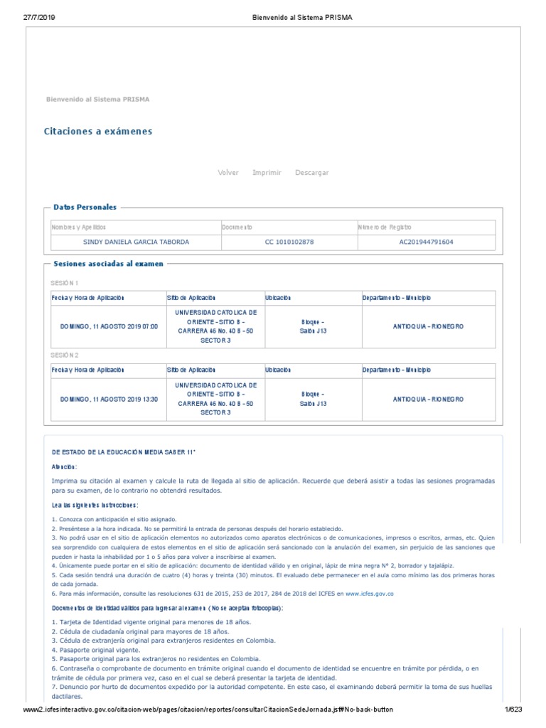 Citaciones Icfes Adultos 2019 | PDF | Costa Rica | Autenticación
