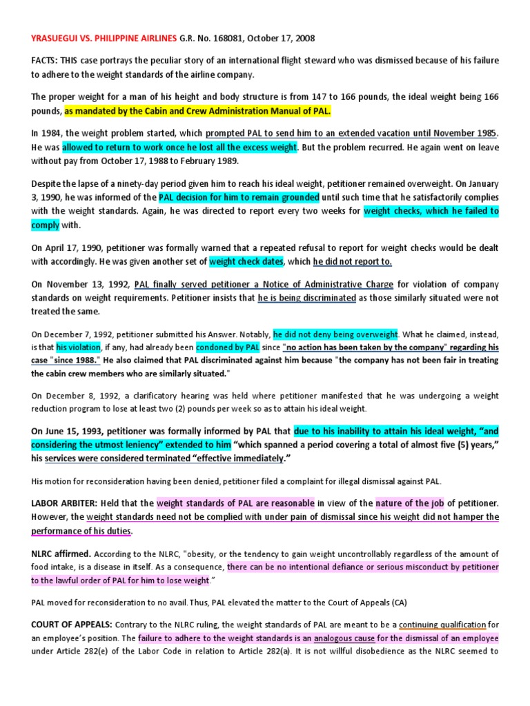 Yrasuegui vs. Pal Case Digest | PDF | Equal Protection Clause ...