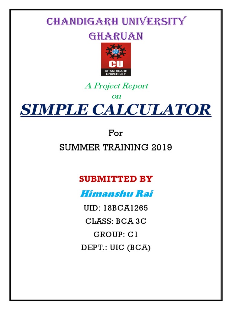 Simple Calc Report | PDF | Net Beans | Applications & Software