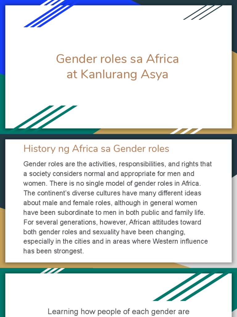 Gender roles in Africa and Western Asia | PDF | Female Genital ...
