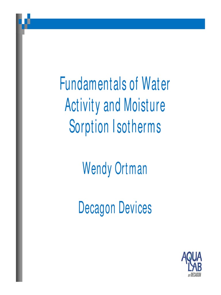 Fundamentals of Water Activity and Moisture Sorption Isotherms | PDF ...