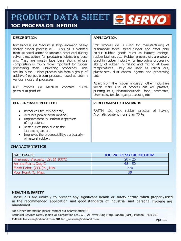 IOC Process Oil Medium for Rubber Industry | PDF | Technology & Engineering