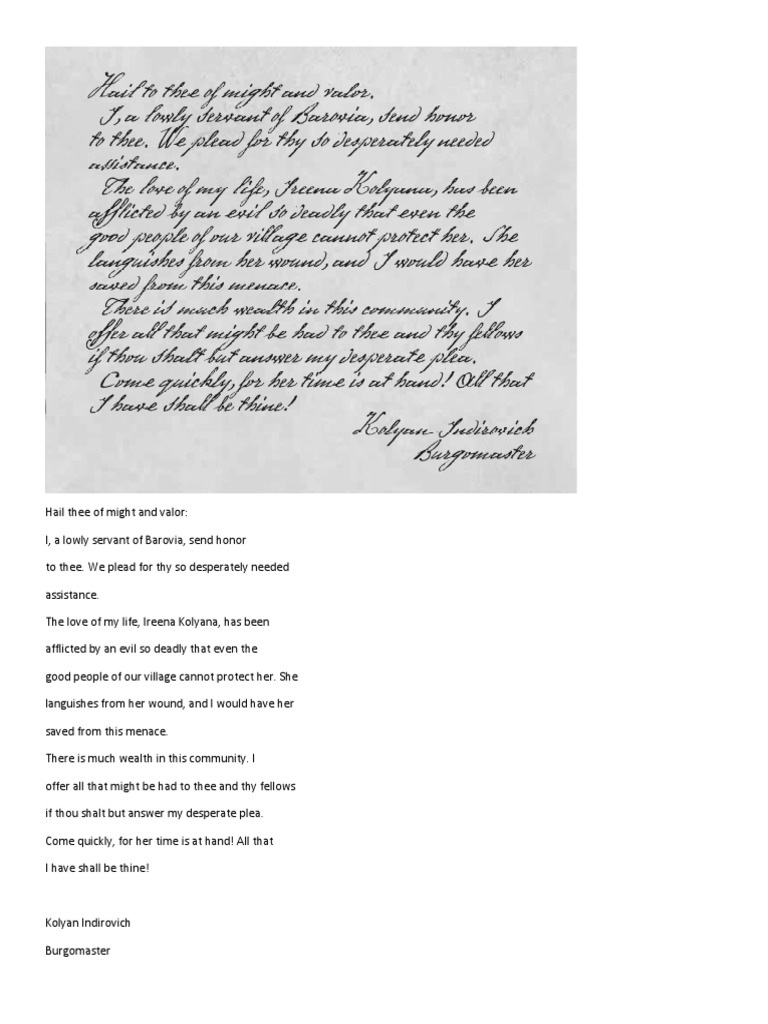 Curse of Strahd Handouts With Text | PDF