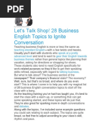 28 Business English Conversation Topics | PDF | Job Interview | Sales
