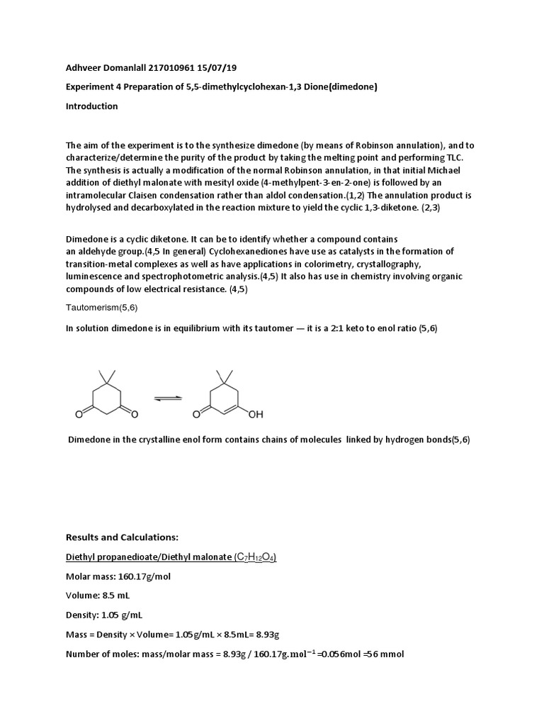 Experiment 4 Preparation Of5 | PDF | Mole (Unit) | Ester