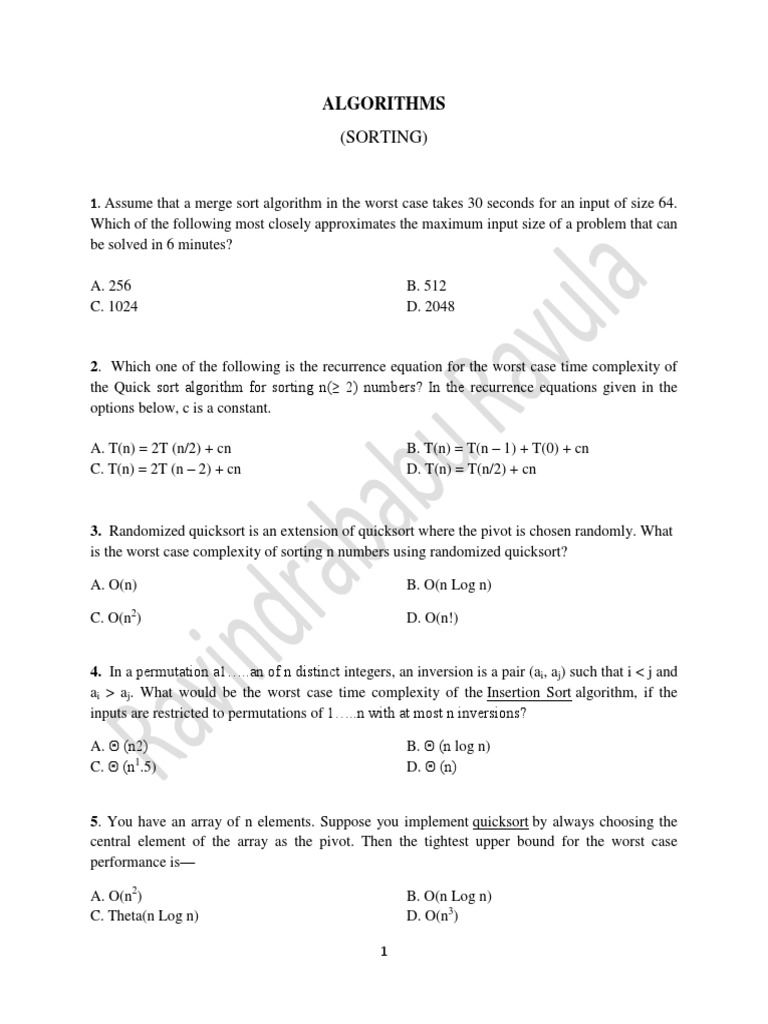 1 PDF | PDF | Time Complexity | Discrete Mathematics