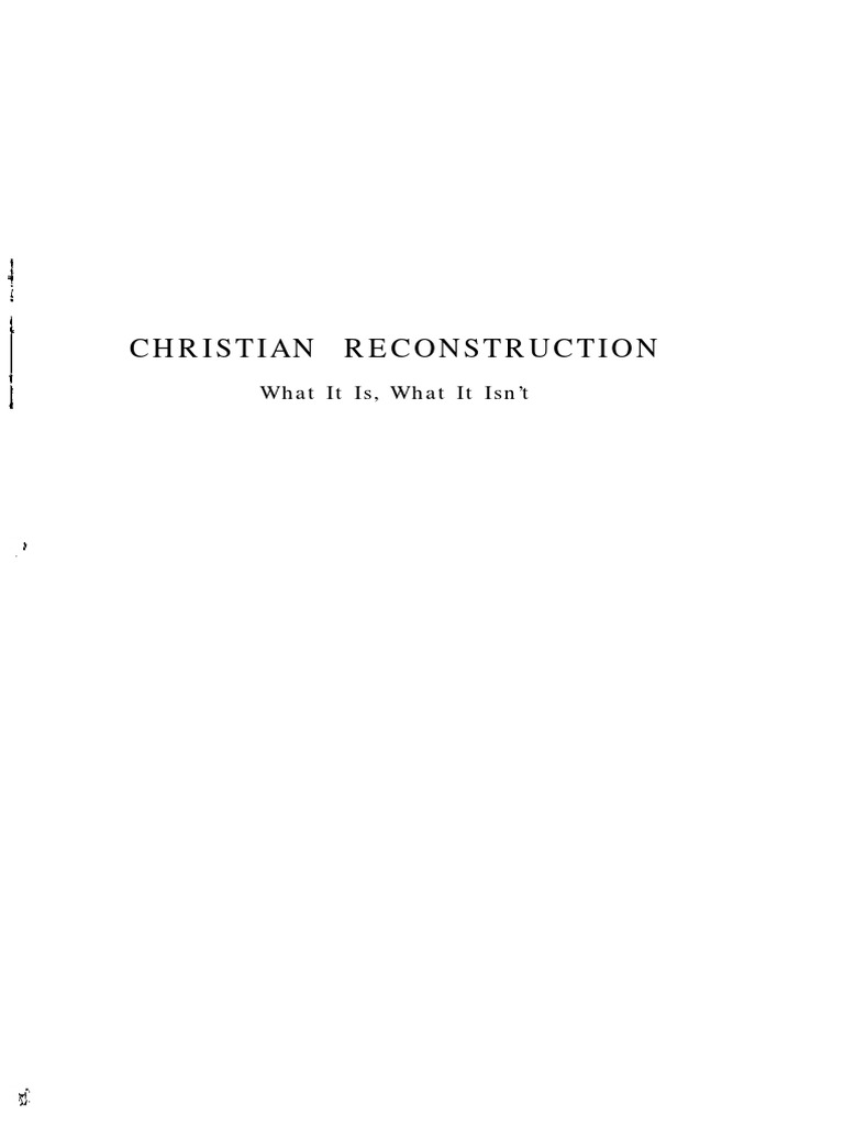 Christian Reconstruction - Gary North, Gary Demar PDF | PDF ...