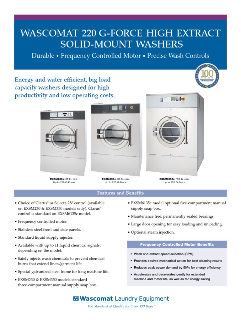 Wascomat OPL EXSM 230 350 6135 Specifications | PDF | Washing Machine ...