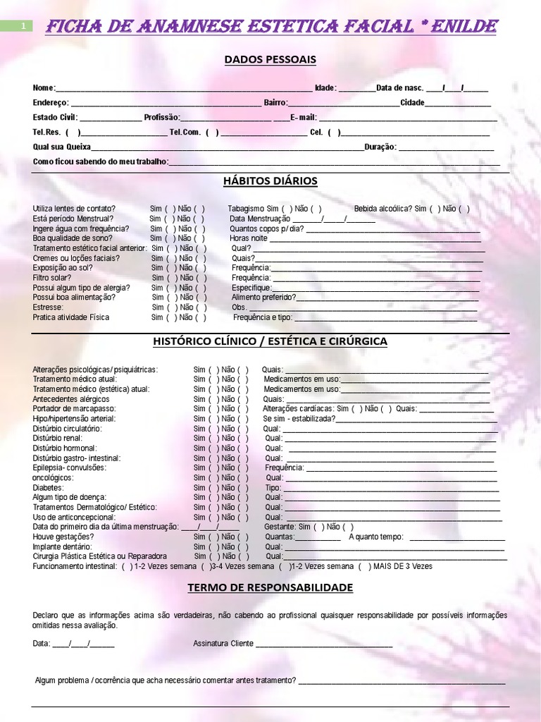 Ficha De Anamnese Facial Anamnese Ficha Anamnese Microagulhamento My ... Ficha De Anamnese Facial Anamnese Ficha Anamnese Microagulhamento My ...
