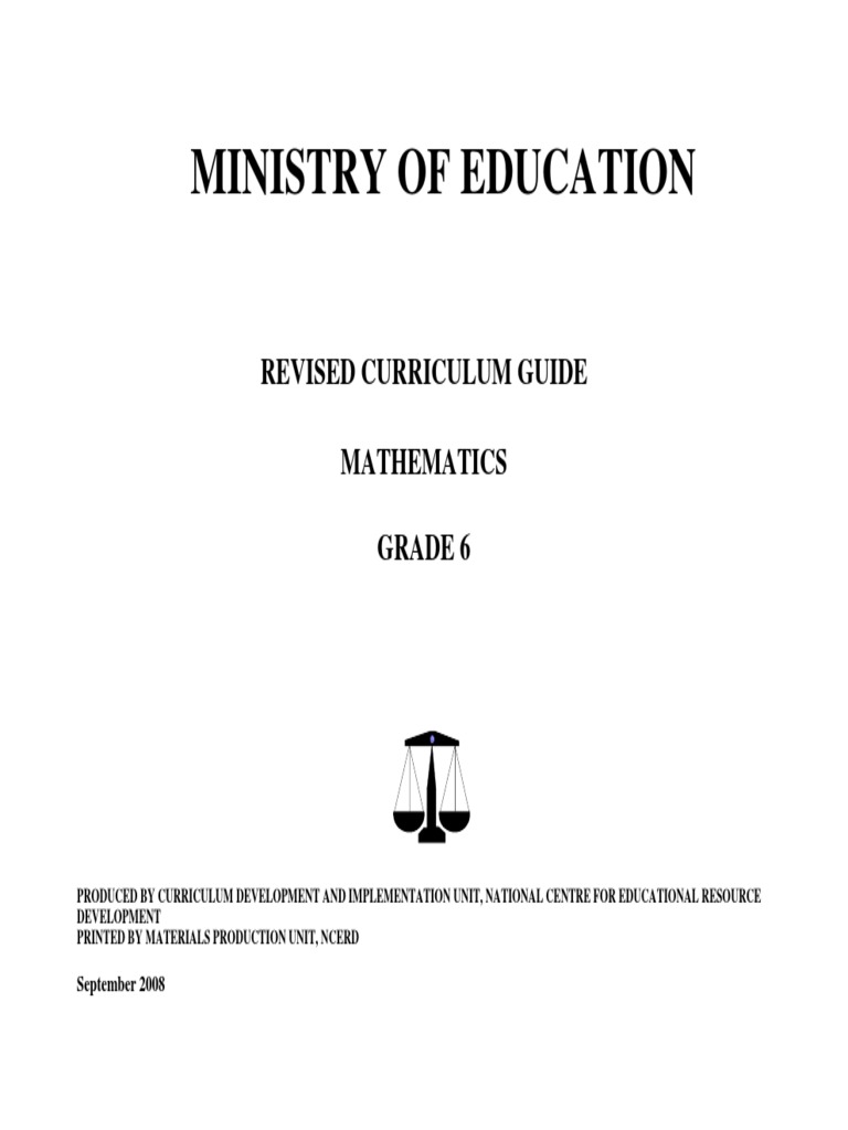 Curriculum Guide Mathematics Grade 6 2008 | PDF | Set (Mathematics ...
