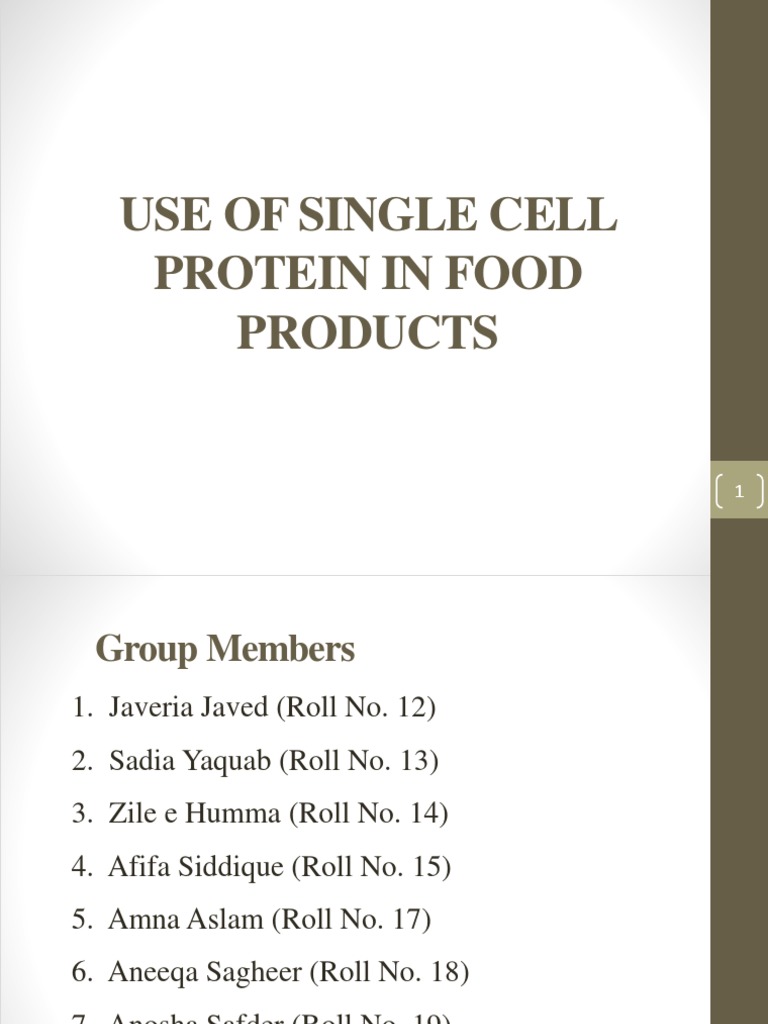 Applications of Single Cell Protein in Food | PDF | Mushroom | Food And ...