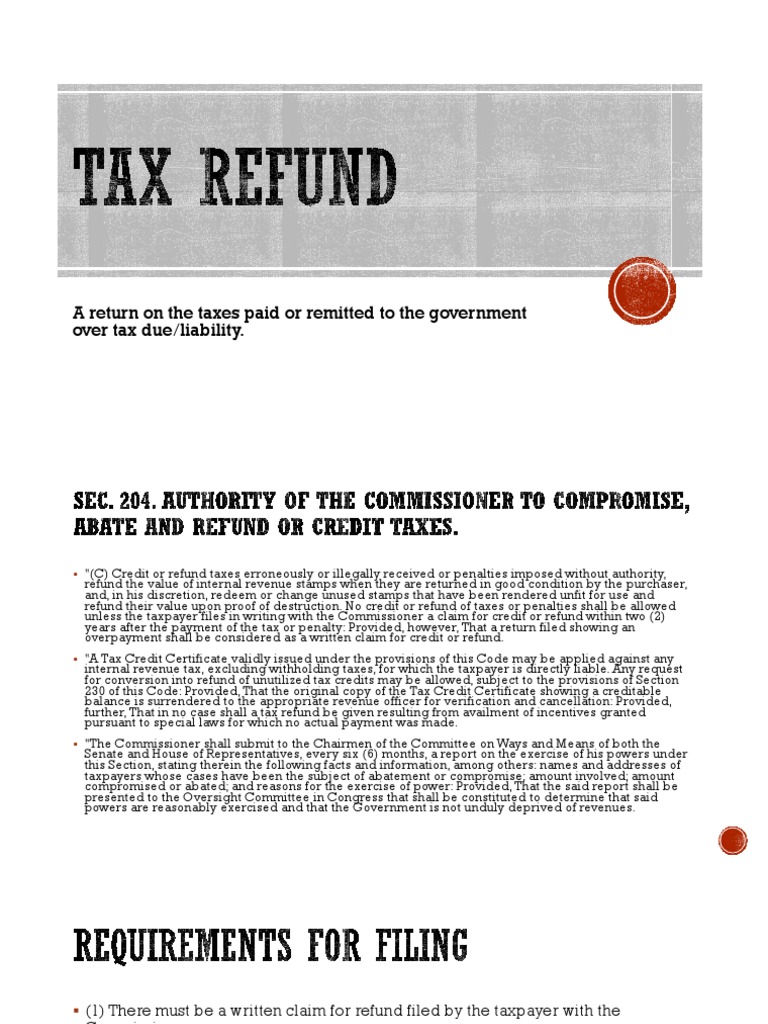TAX Refund | PDF | Tax Refund | Tax Credit
