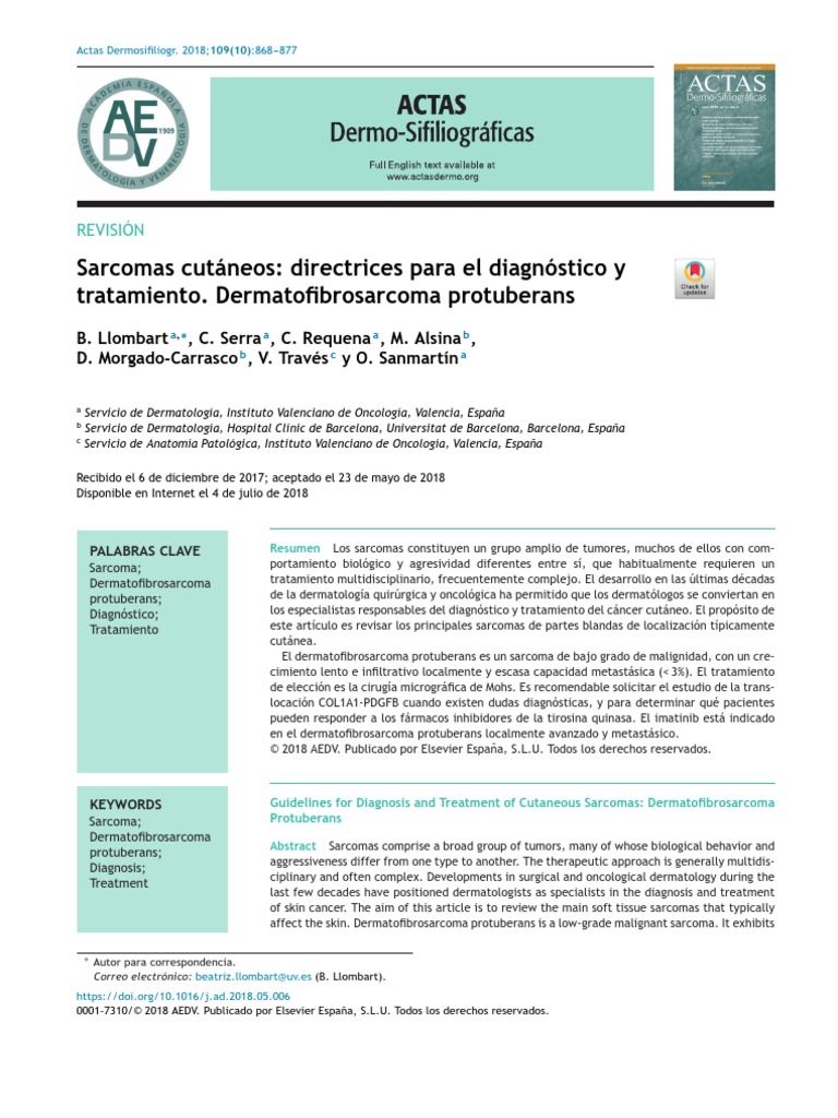 DFSP | PDF | Sarcoma | Cáncer