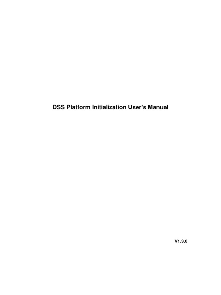 Dss Platform Initialization User S Manual V1 3 0 201409 Pdf Hard Disk Drive Booting
