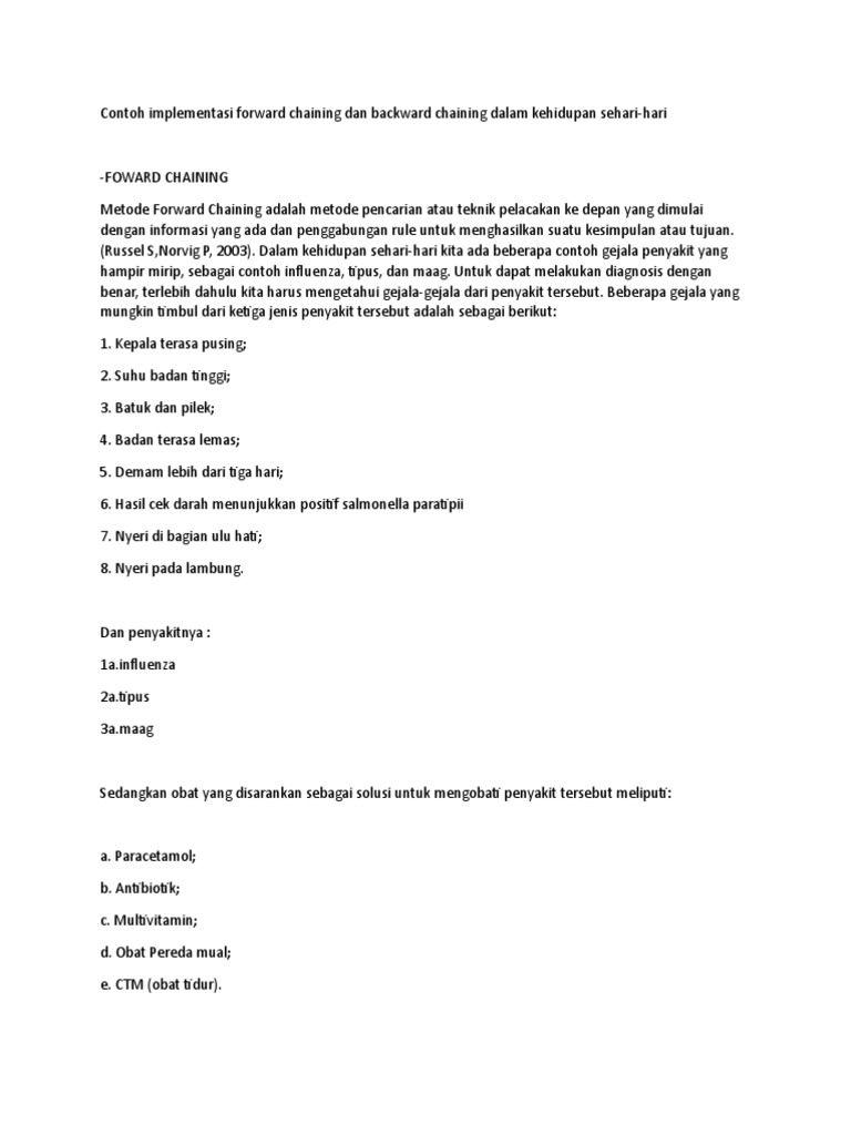 Contoh Implementasi Forward Chaining Dan Backward Chaining Dalam ...