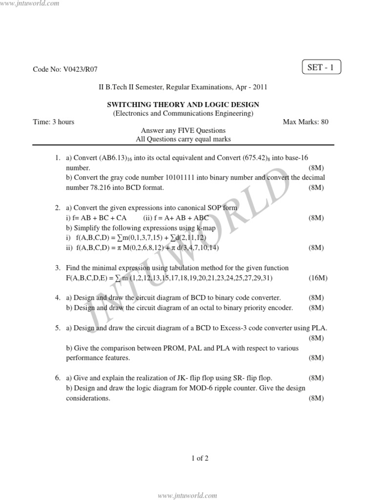 Switching Theory and Logic Design | PDF | Logic Gate | Boolean Algebra
