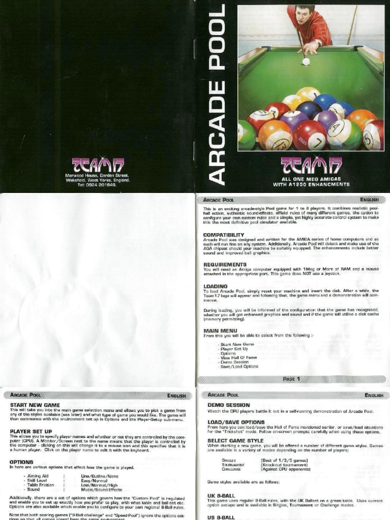 Arcade Pool - Manual | PDF