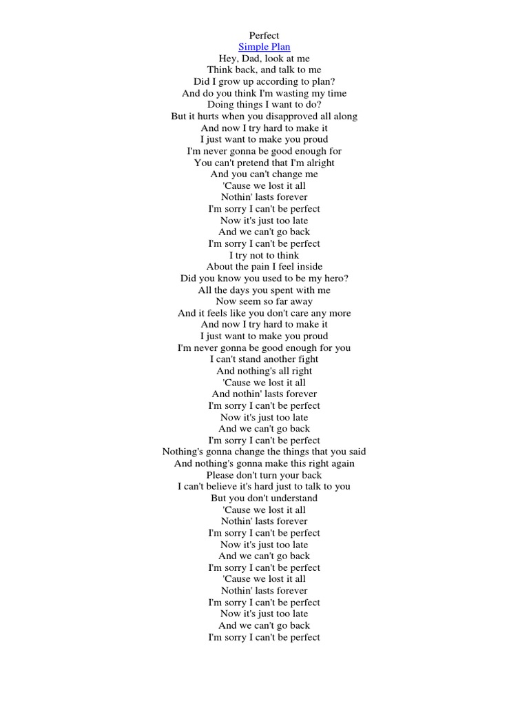 Perfect Simple Plan | PDF