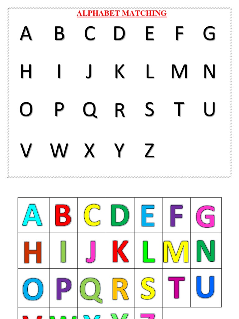 Alphabet Matching | PDF
