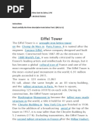 Eiffel Tower Vocabulary Quiz Explained | PDF | Elevator | Art