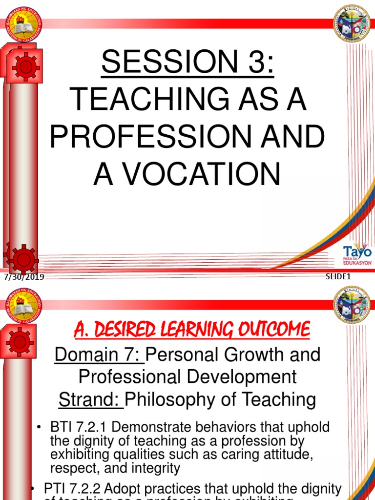 3 - Teaching As A Profession and Vocation | PDF | Attitude (Psychology ...
