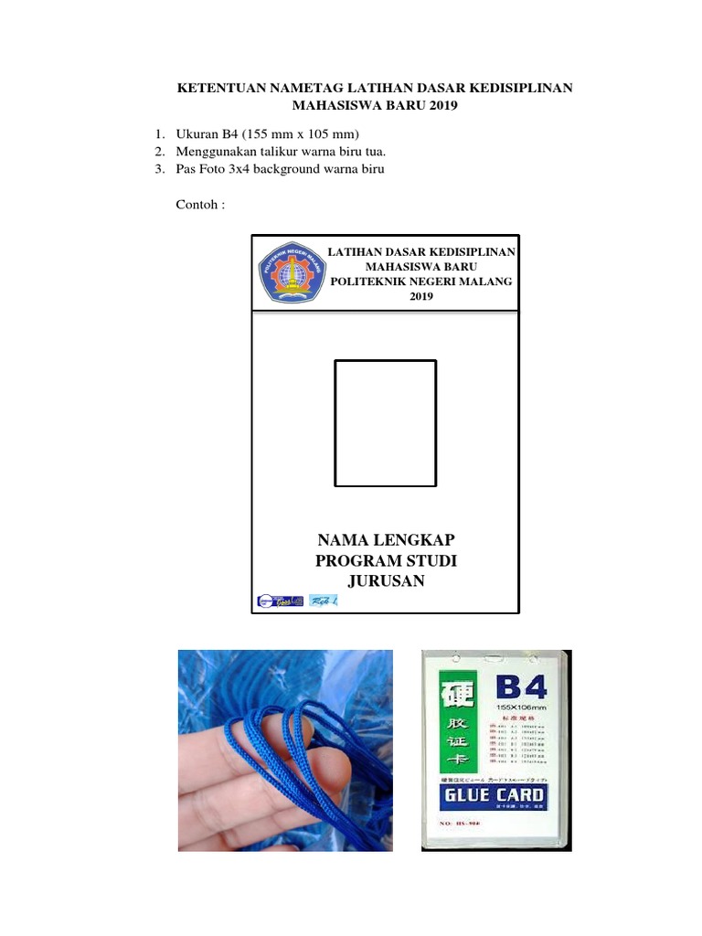 Ketentuan Name Tag Maba 2019 | PDF