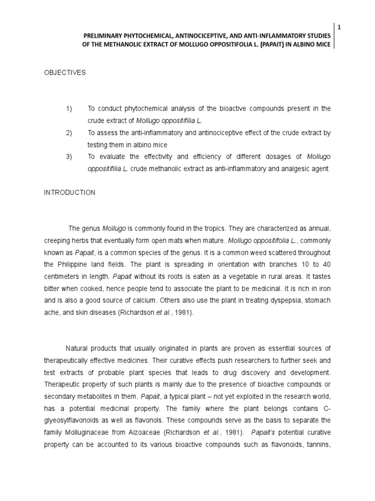 Pharmacology Research Protocol | PDF | Flavonoid | Inflammation
