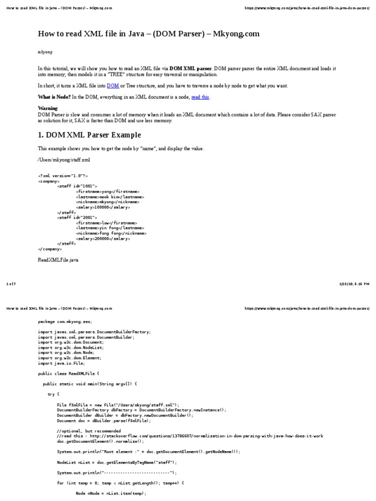 Read XMLvs DOM | PDF | Software Engineering | Information Retrieval