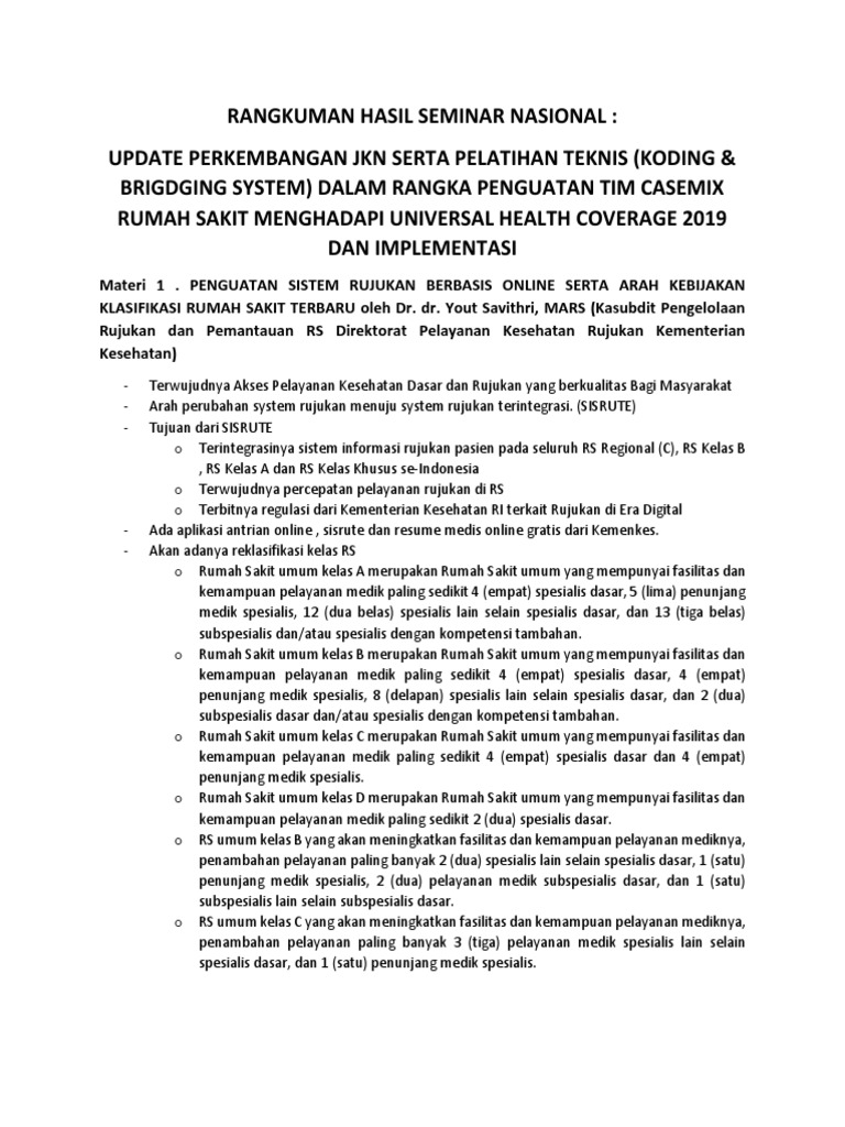 Rangkuman Hasil Seminar Nasional | PDF