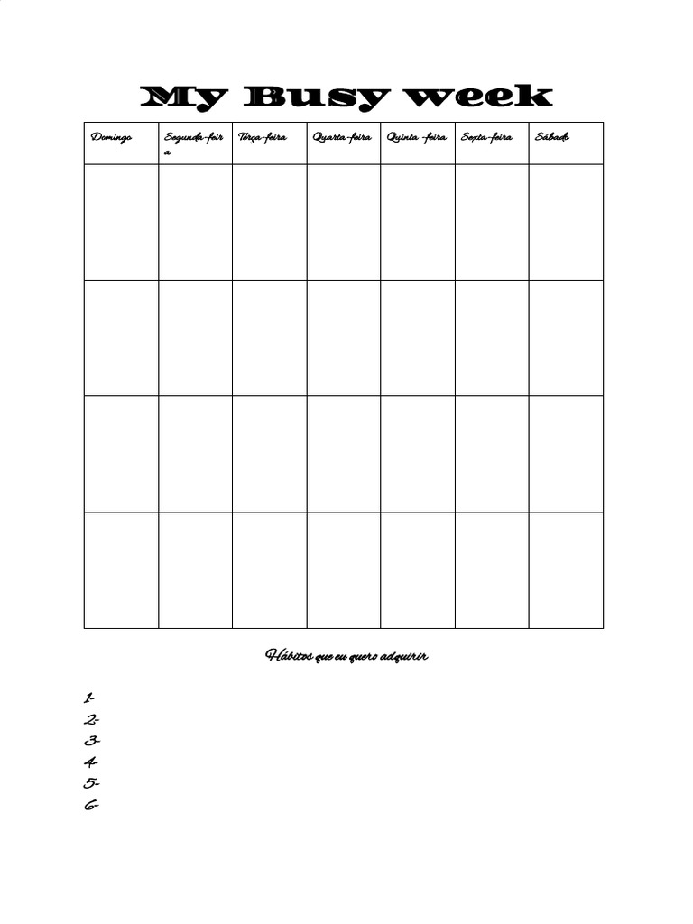 My Busy Week PDF | PDF