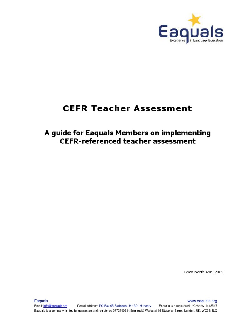 A Teachers Guide To CEFR Based Assessment Procedures | PDF | Fluency ...