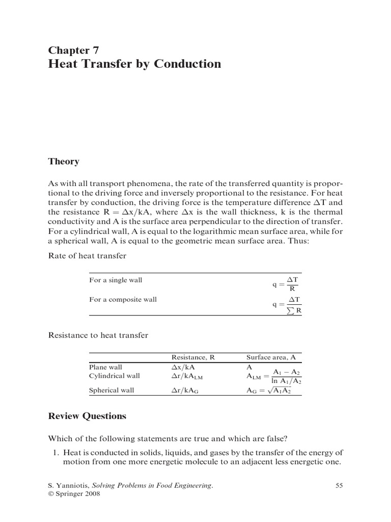 Heat Transfer by Conduction: Theory | PDF | Thermal Conduction ...