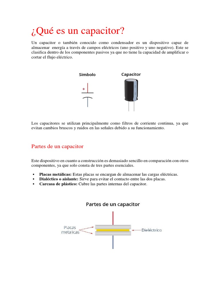 Qué Es Un Capacitor | PDF | Condensador | Energia electrica