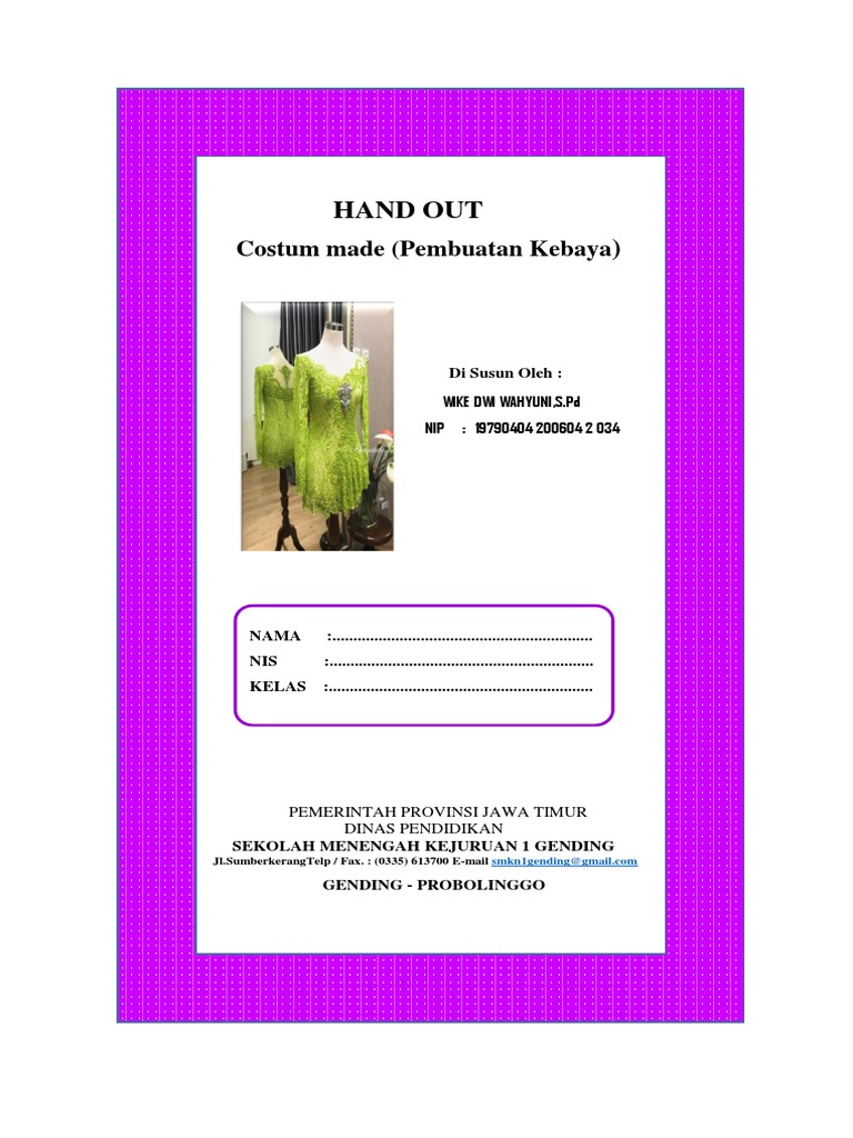 Hand Out Kebaya | PDF