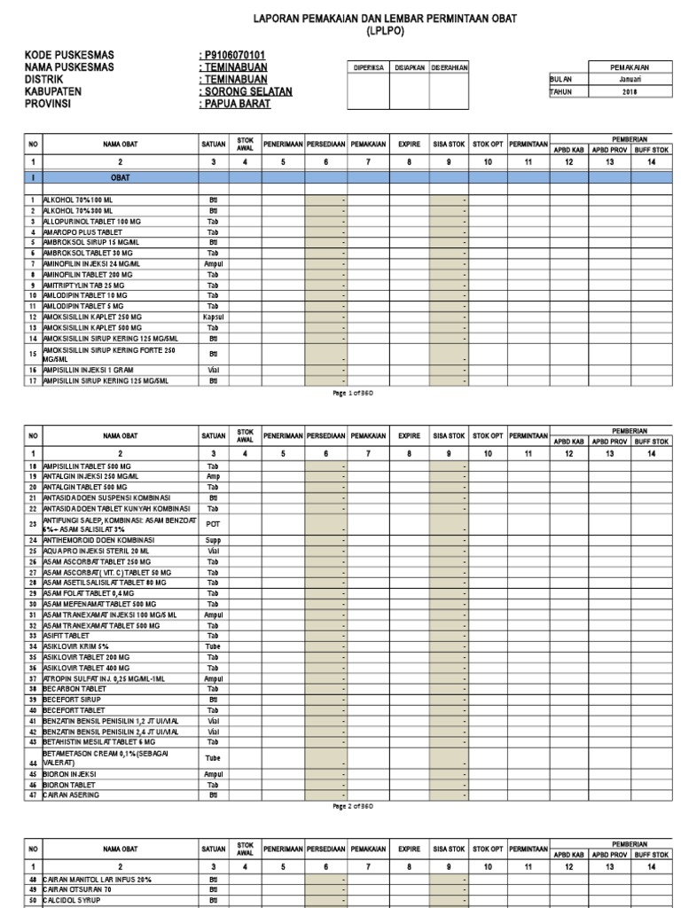 Format Lplpo 2018 | PDF | World Health Organization | Functional Group