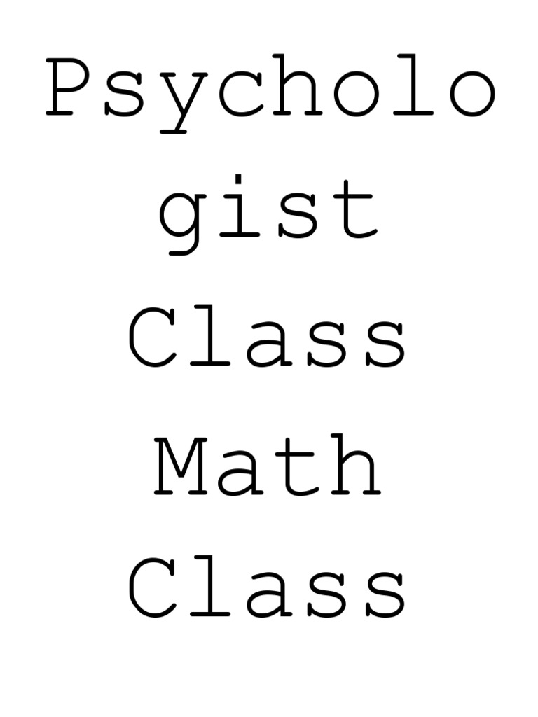 Psycholo Gist Class Math Class | PDF