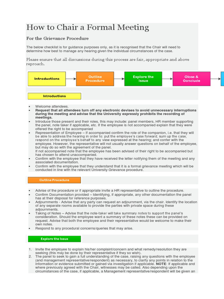 How To Chair A Formal Meeting | PDF | Government | Justice