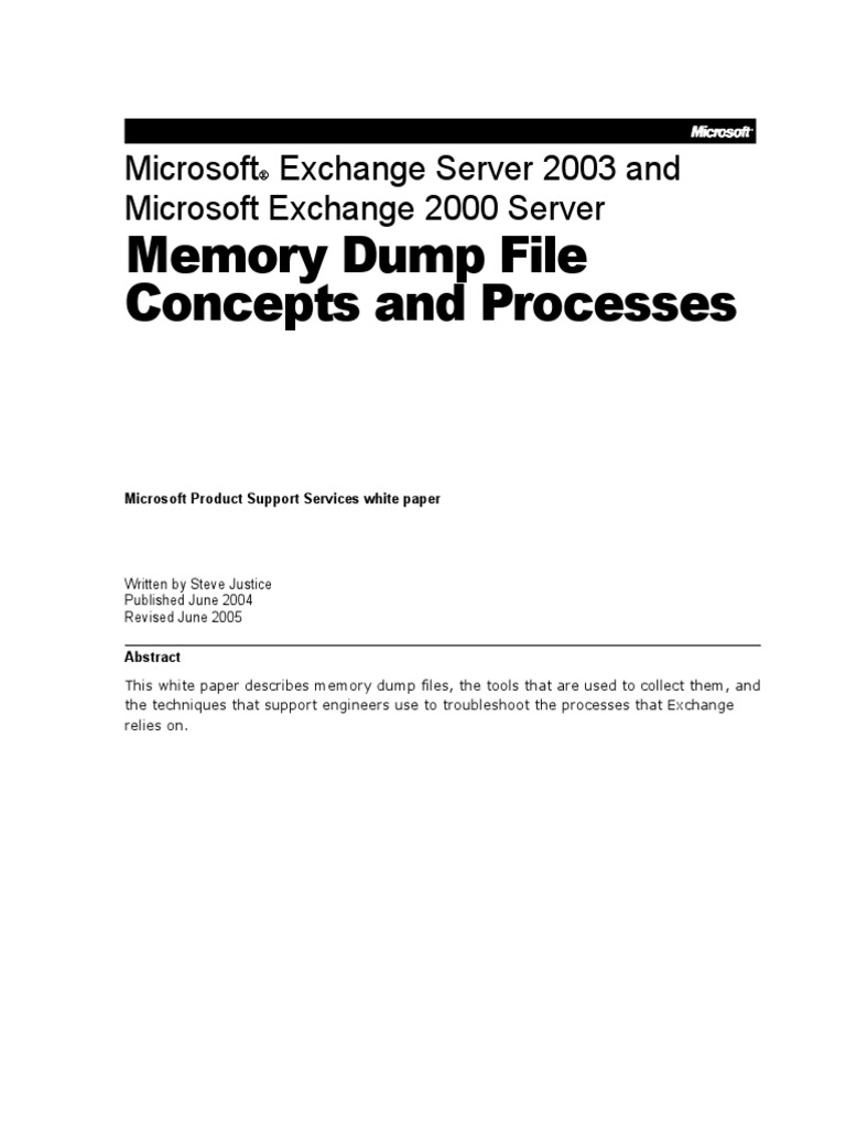 Memory Dump File Concepts | PDF | Computer File | Computer Data Storage