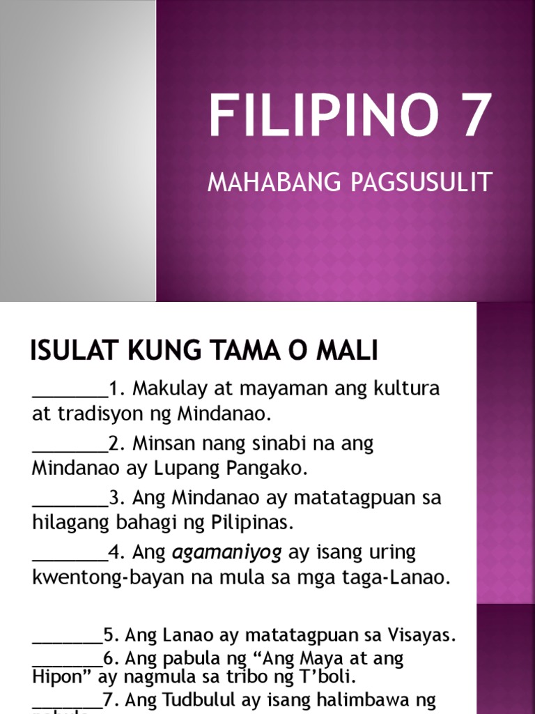 Filipino 7 | PDF