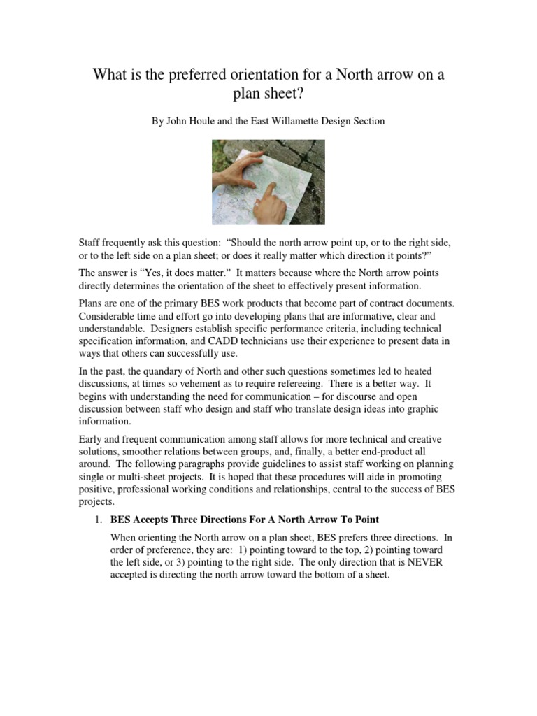 What Is The Preferred Orientation For A North Arrow On A Plan Sheet ...