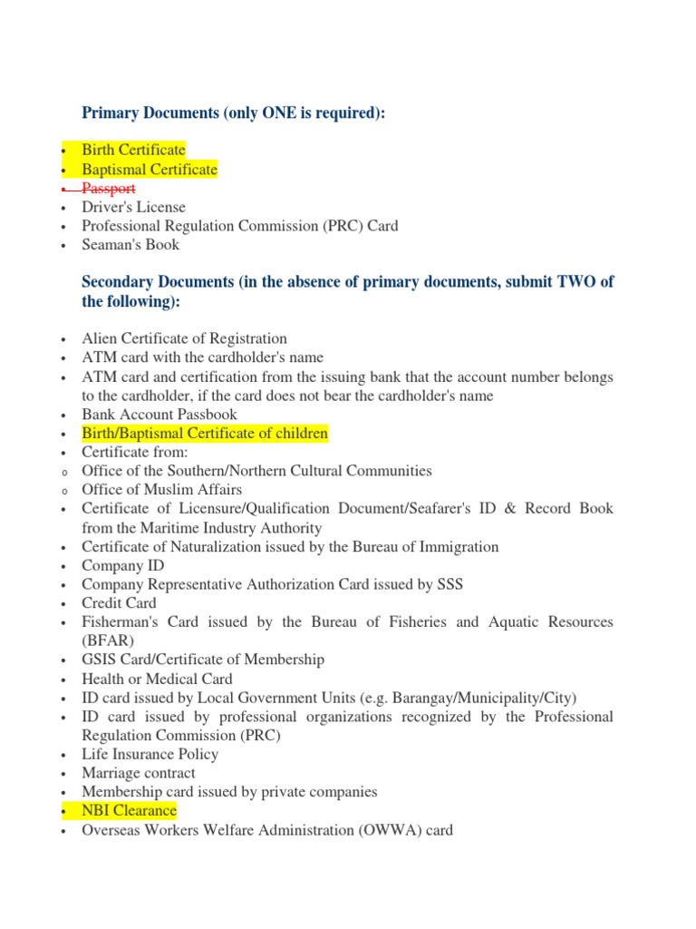 Required Documents for SSS Registration | PDF | Licensure | Identity ...