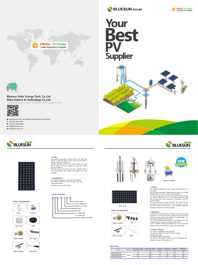 DC Pump Catalogue | PDF | Electric Motor | Electric Power