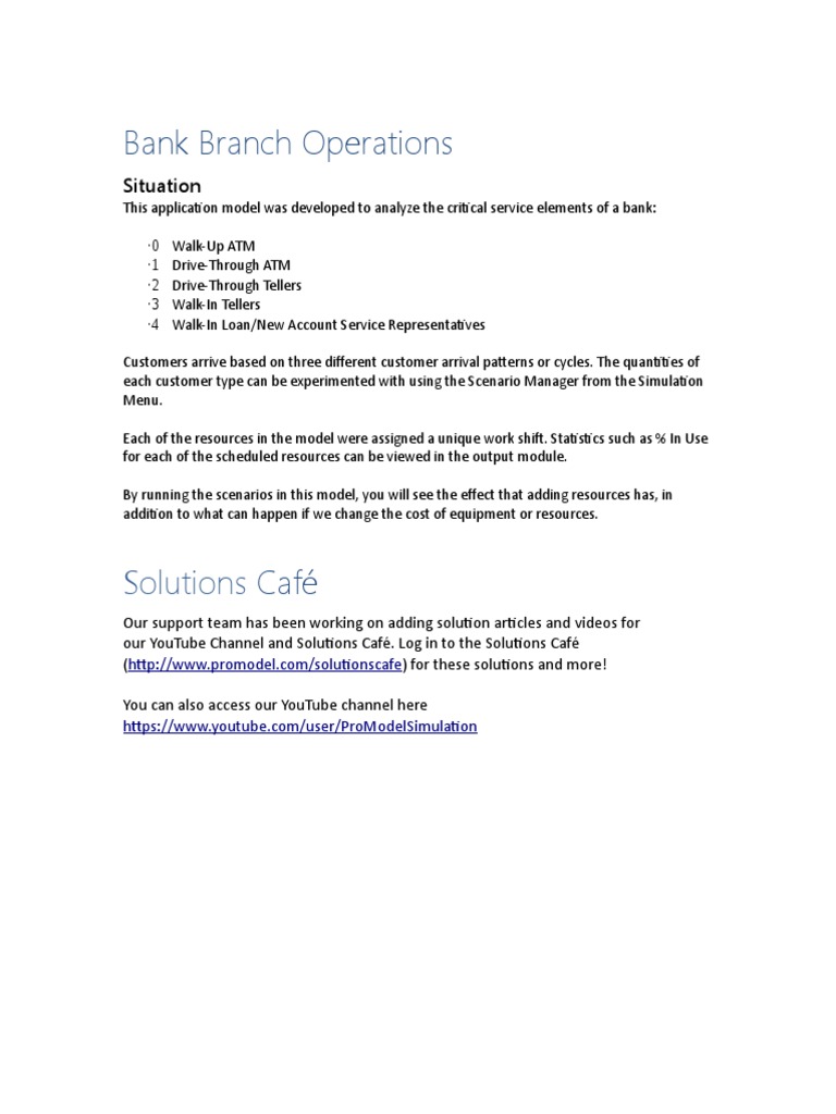 Bank Branch Operations: Solutions | PDF | Automated Teller Machine ...