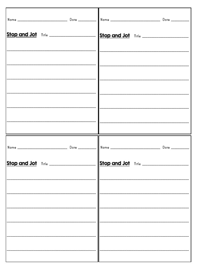 Blank Stop and Jot PDF | PDF | Business